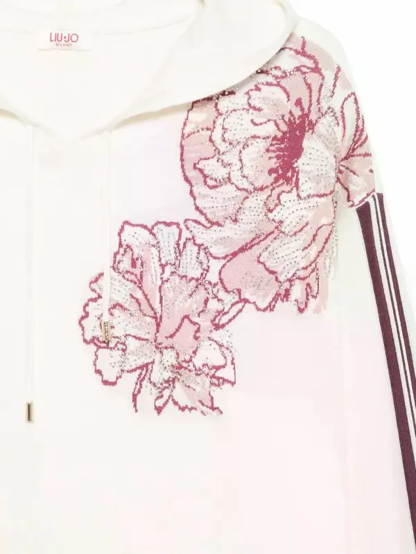 Liu Jo Floral Intarsia Side-stripe Hoodie