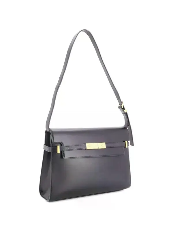 Saint Laurent Manhattan Leather Shoulder Bag - Black
