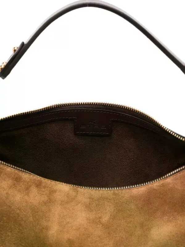 Etro Logo-plaque Suede Shoulder Bag
