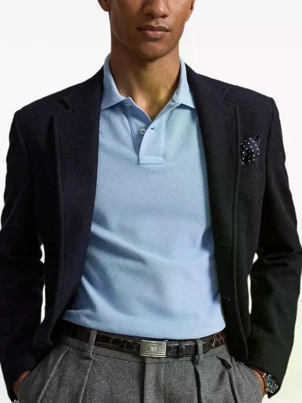 Polo Ralph Lauren The Iconic Custom Slim Fit Mesh Polo - Blue