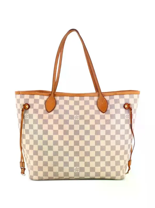 LOUIS VUITTON Damier Mm Tote Bag - White