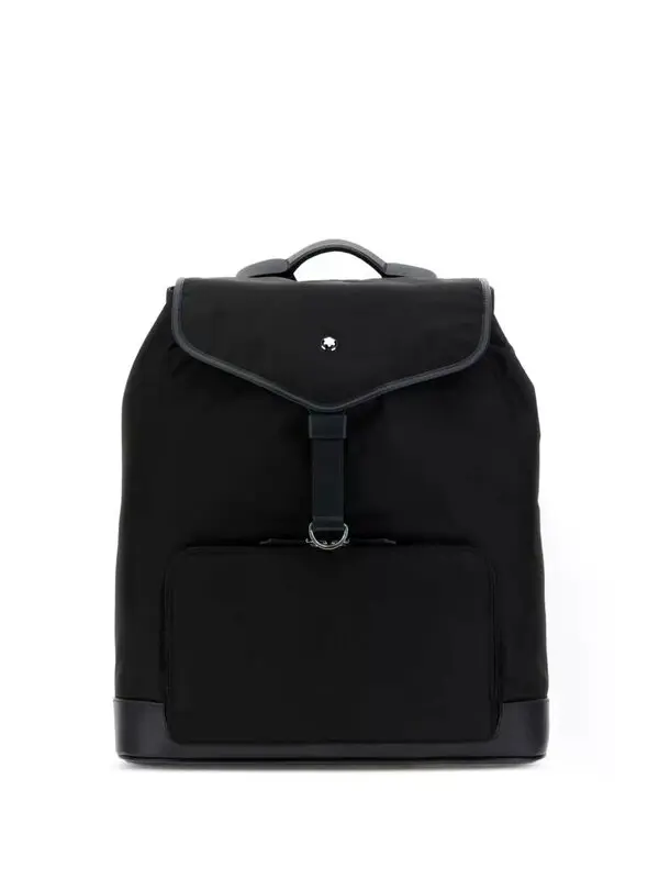 Montblanc Logo-plaque Foldover-top Canvas Large Backpack - Black