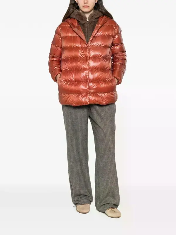 Herno Quilted Hooded Jacket With Glossy Finish