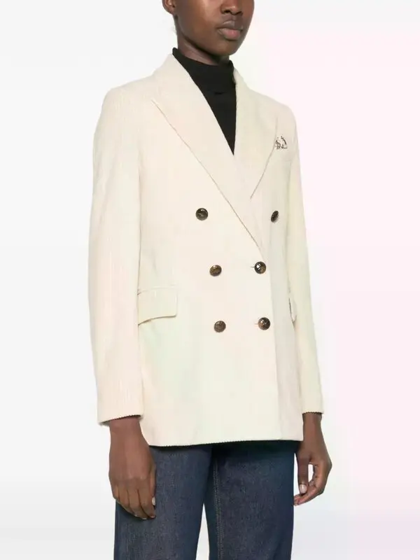 CIRCOLO 1901 Double-breasted Corduroy Jacket - White