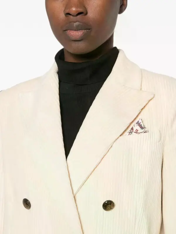 CIRCOLO 1901 Double-breasted Corduroy Jacket - White
