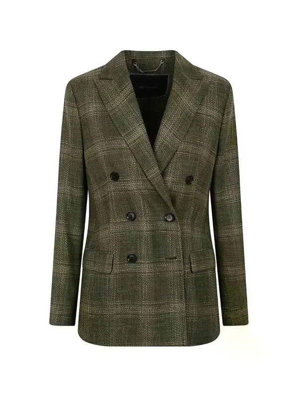 Kiton Double-breasted Check Blazer