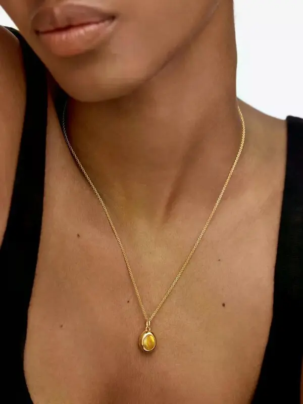 Monica Vinader November Birthstone Citrine Locket Necklace - Gold