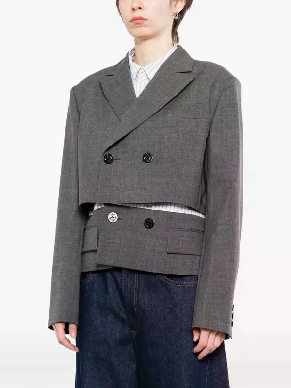 Sacai Double-breasted Layered Blazer