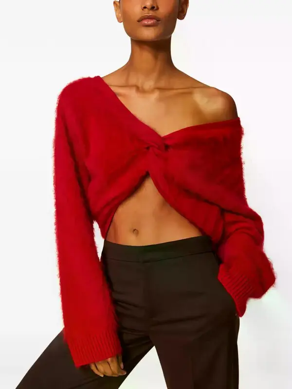 TWINSET Brushed Sweater With Knot Detail - Red