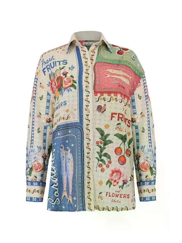 Agua Bendita Anastasia Graphic-print Button-down Shirt