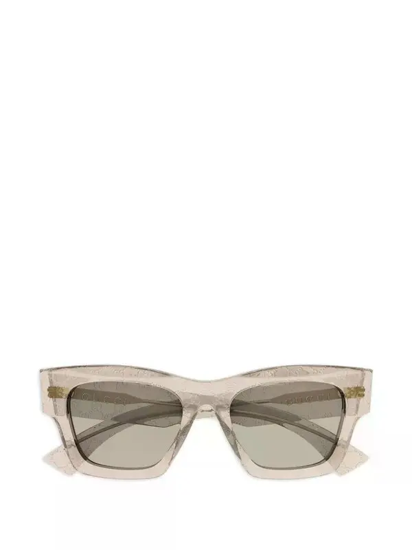 Gucci Gg Monogram Geometric-frame Sunglasses - Brown