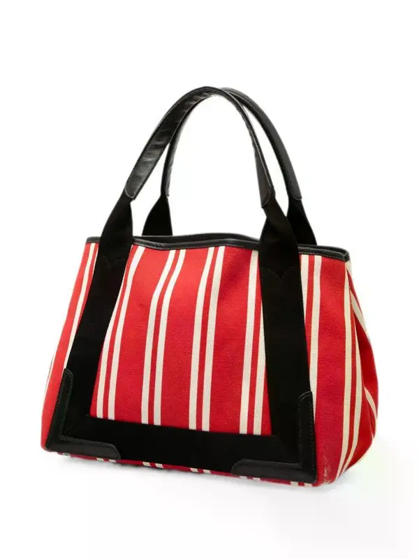 Balenciaga 2017 Canvas Striped Navy Cabas S Tote Bag
