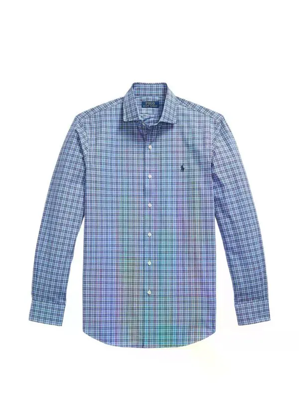 Polo Ralph Lauren Custom-fit Plaid Stretch Poplin Shirt - Blue