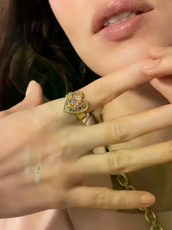 LEIGH MAXWELL Heart-shaped Multi-stone Ring