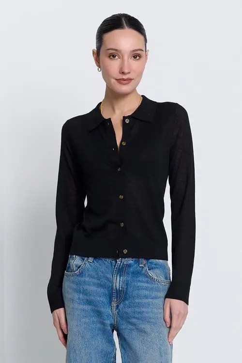 Central Park West Sienna Sheer Collared Sweater