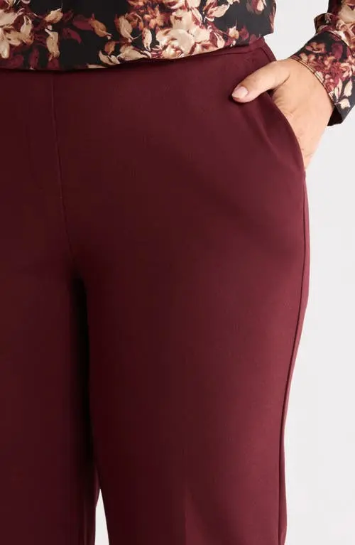 Anne Klein Pull-on Straight Leg Trousers - Barolo