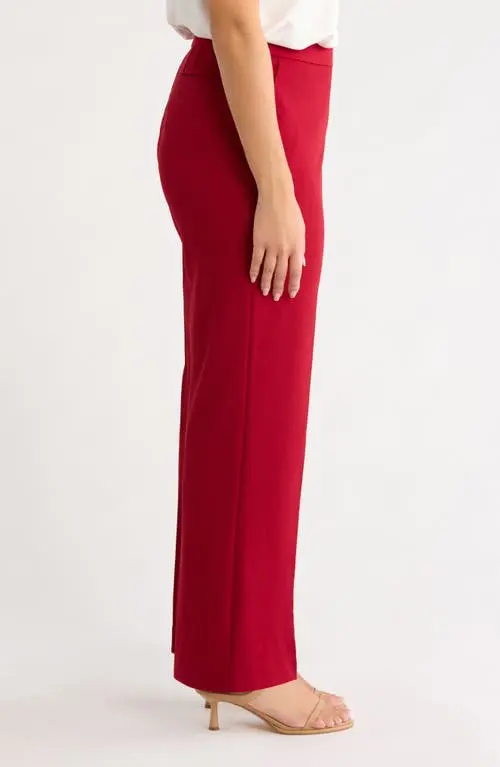 Anne Klein Pull-on Straight Leg Trousers - Titian Red