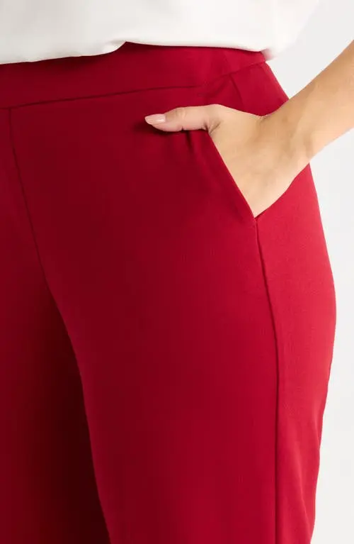 Anne Klein Pull-on Straight Leg Trousers - Titian Red