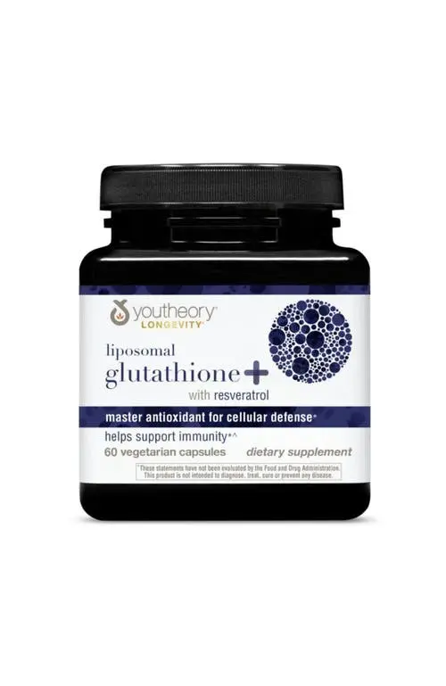 YOUTHEORY Liposomal Glutathione Resveratrol Antioxidant Supplement 60 Count - None