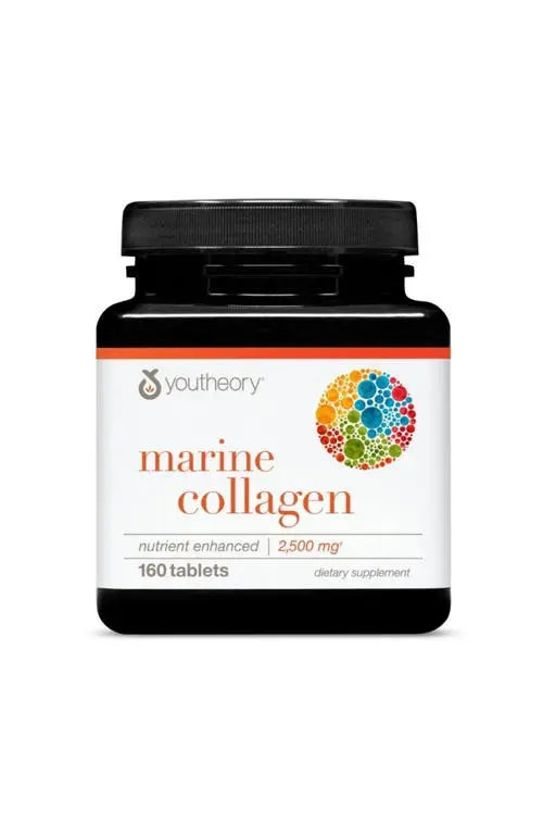 YOUTHEORY Marine Collagen Hydrolyzed Fish-sourced Skin Support Supplement 160 Tablets