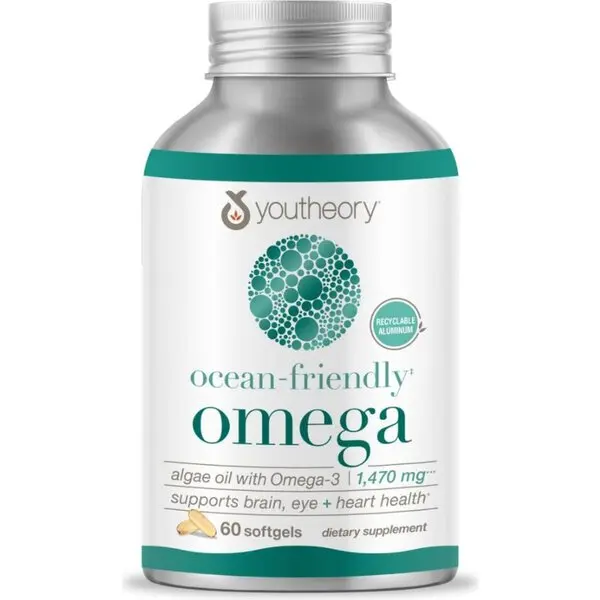 YOUTHEORY Ocean-friendly Vegan Algae Omega 3 - None