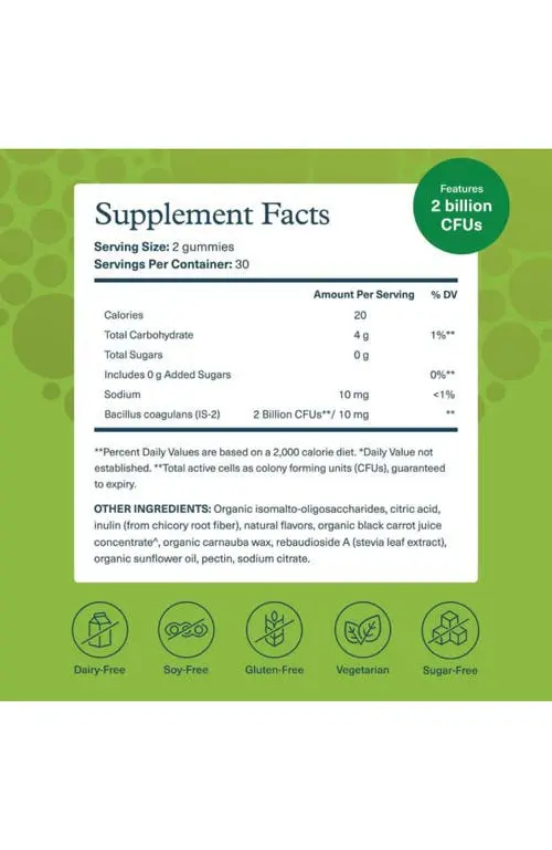 YOUTHEORY Spore Probiotic Vegan Gut Digestive Support Gummies 60 Gummies