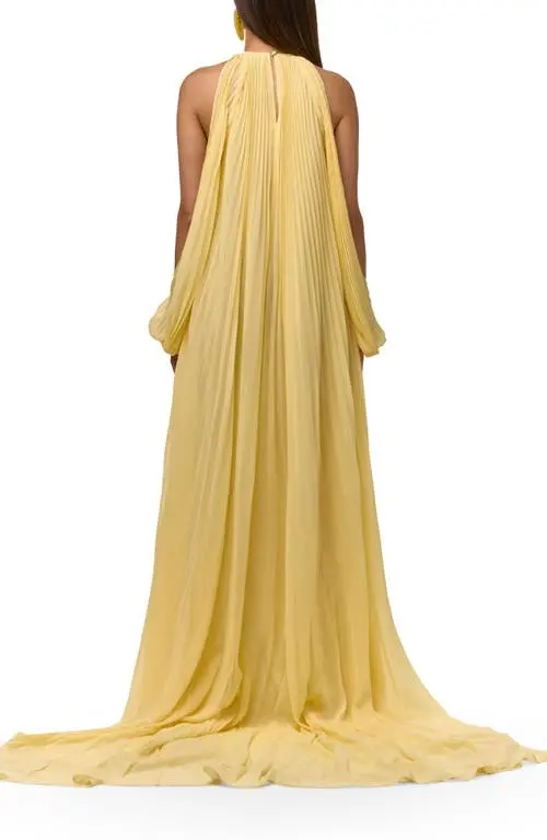 Naked Wardrobe Pleated Chiffon Halter Maxi Dress