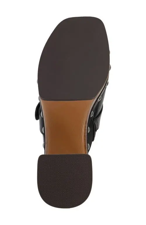 Mia Larina Faux Leather Platform Clogs - Black