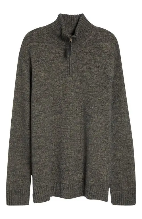 MAISON MARGIELA Oversize Cotton & Wool Blend Half Zip Sweater