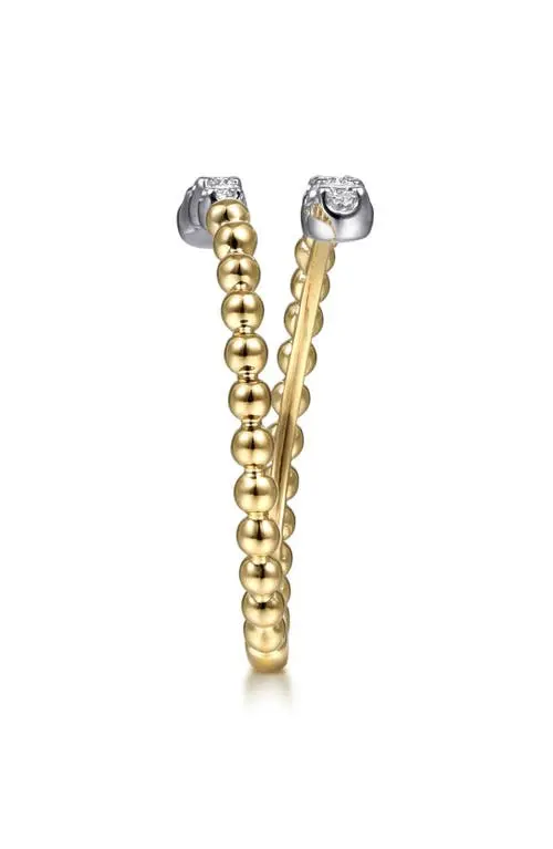 GABRIEL & CO. Bujukan 14k Gold Diamond Bypass Ring