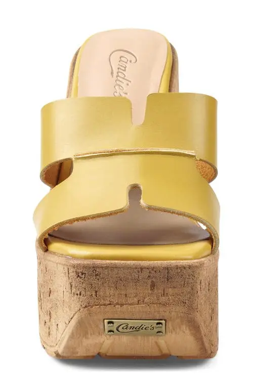 CANDIE'S Marabelle Platform Wedge Slide Sandal - Ginger Leather