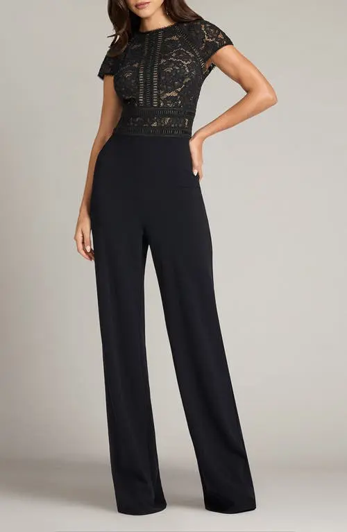 Tadashi Shoji Lace Top Wide Leg Jumpsuit