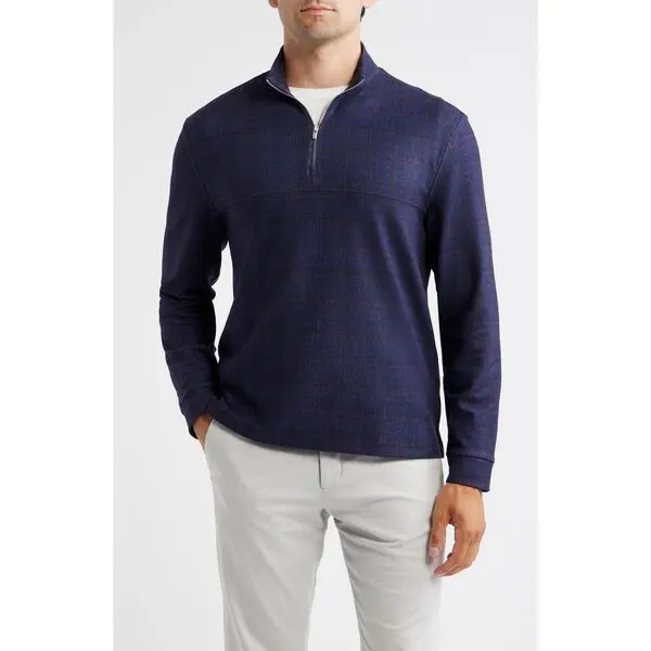 Johnnie-o Mikey Plaid Quarter-zip Pullover
