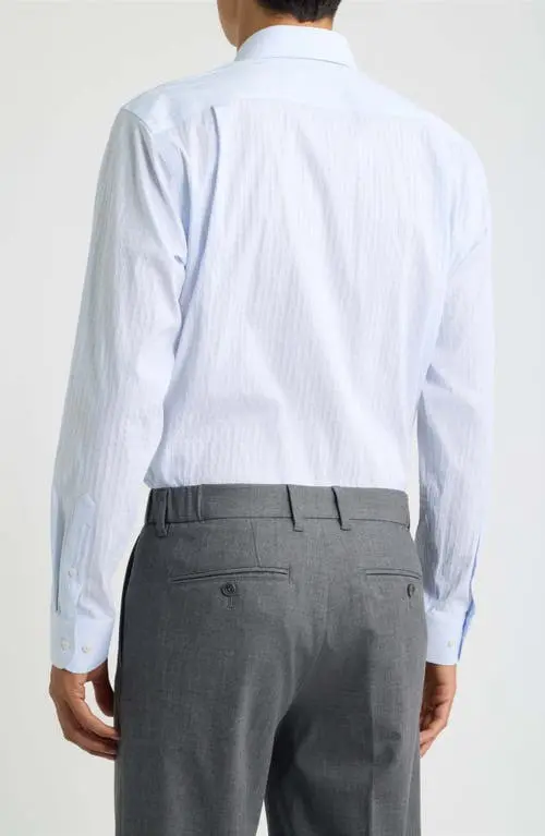 Nordstrom Trim Fit Premium Performance Microcheck Dress Shirt - Blue Cazale Check