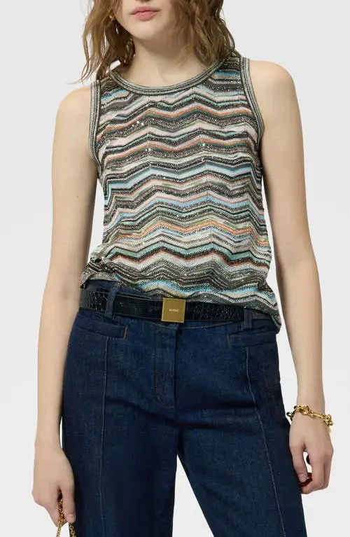 Missoni Sequin Metallic Jacquard Sleeveless Sweater