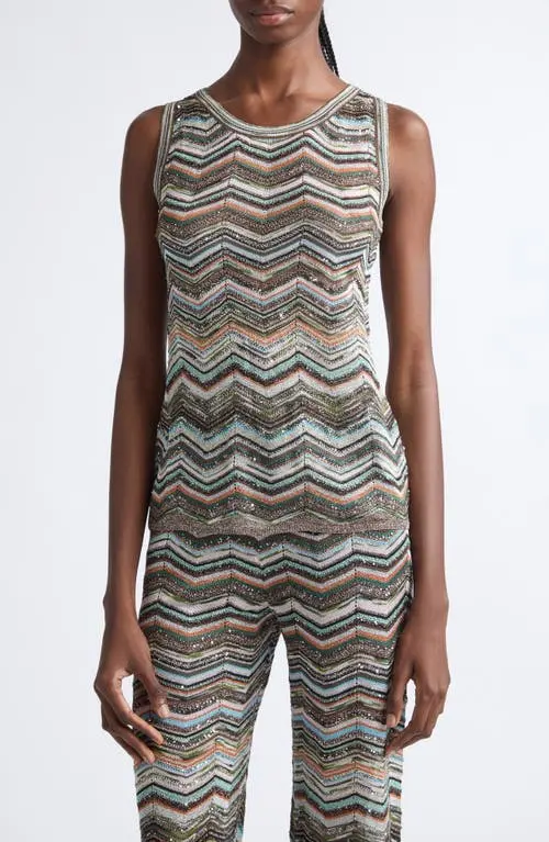 Missoni Sequin Metallic Jacquard Sleeveless Sweater - Black Multi