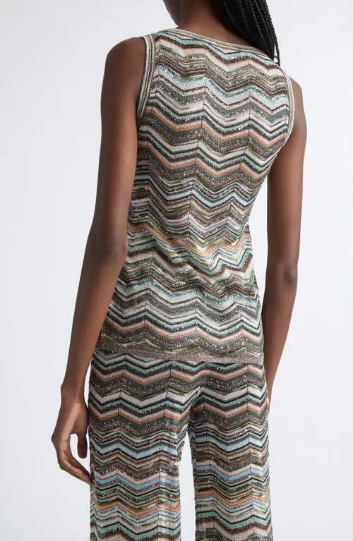 Missoni Sequin Metallic Jacquard Sleeveless Sweater