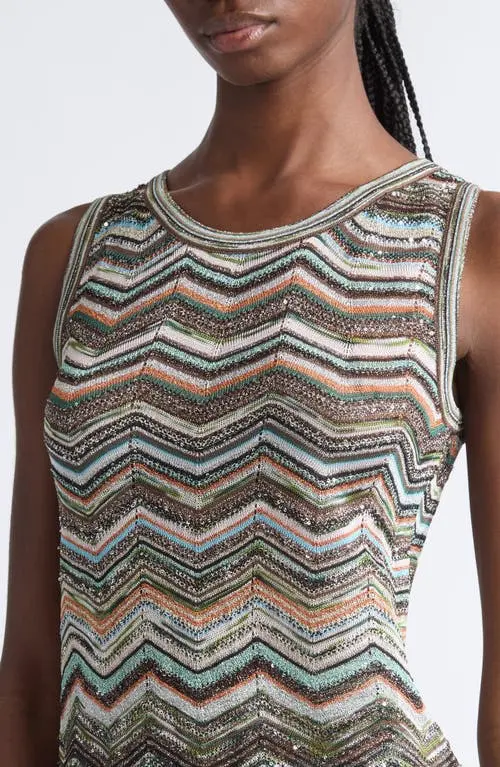 Missoni Sequin Metallic Jacquard Sleeveless Sweater