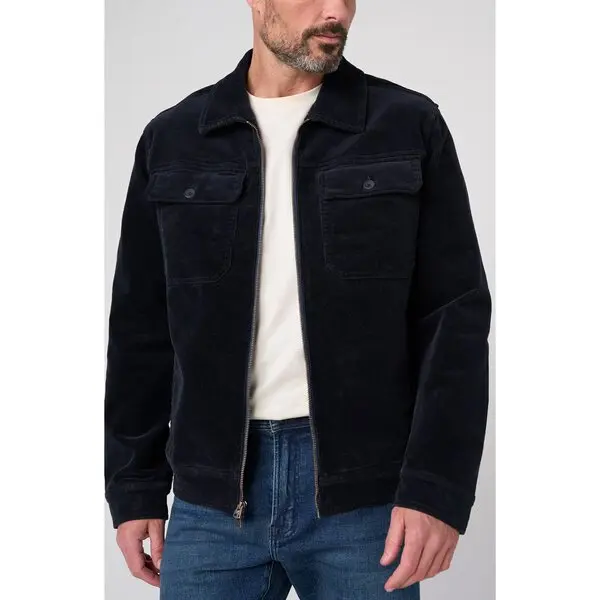 LIVERPOOL Two-way Zip Corduroy Jacket - Dark Navy