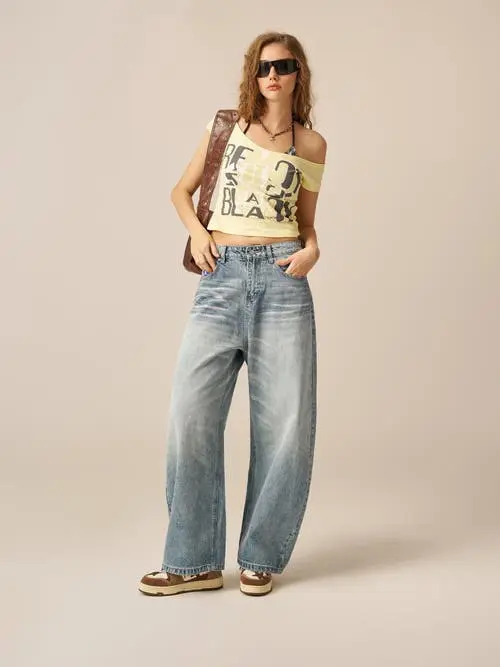 AELFRIC EDEN Baggy Barrel Washed Jeans