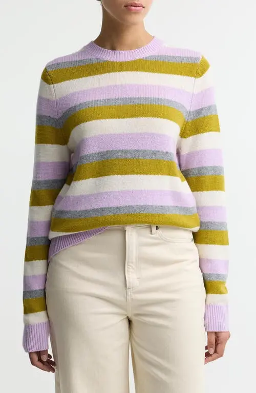 Barbour Woodhouse Striped Wool & Cashmere Crewneck Sweater - Frosted Heather Multi