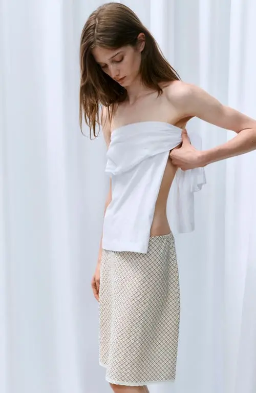 Mango Checkered Midi Skirt
