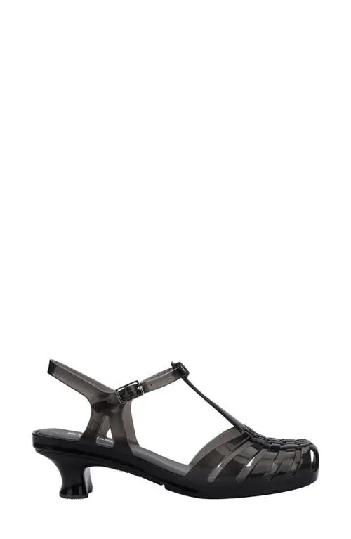 Melissa Vixen Slingback Kitten Heel Sandal - Clear Black