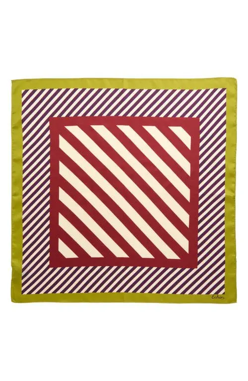 Echo Striped Silk Bandana - Mulled Wine