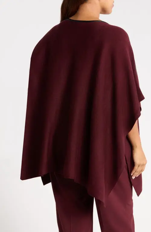 Anne Klein Faux Leather Trim Cape