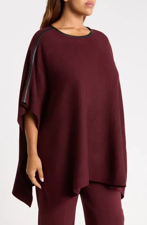 Anne Klein Faux Leather Trim Cape