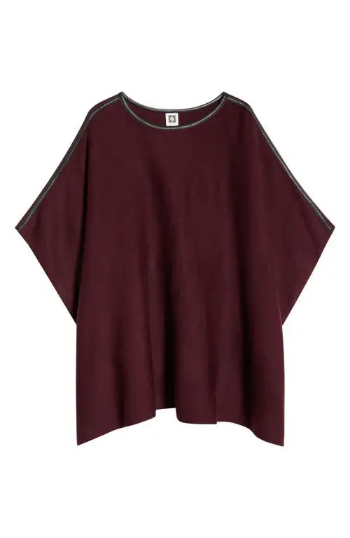 Anne Klein Faux Leather Trim Cape