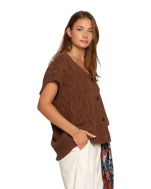 BELLE & BLOOM Rosette Oversized Knitted Vest