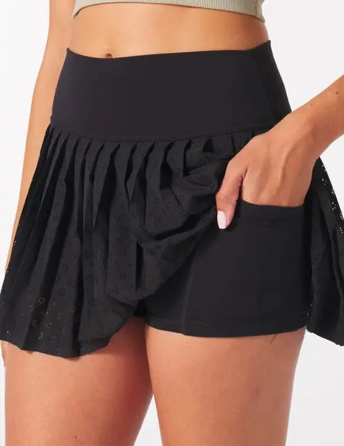 GLYDER Laser Cut Sunrise Skirt - Black