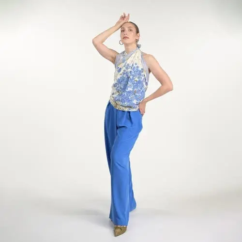 SILK&SOUL Forget Me Not Silk Scarf - Off White